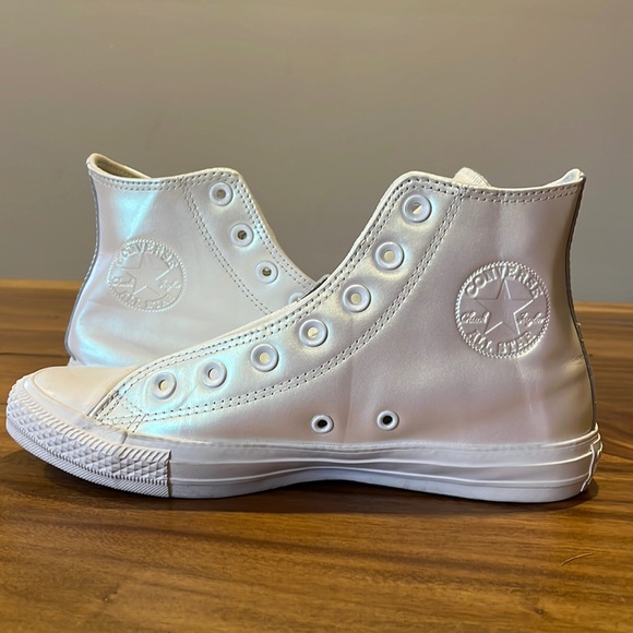 Shoes | Converse Chuck Taylor All Star Hi White Iridescent | Poshmark
